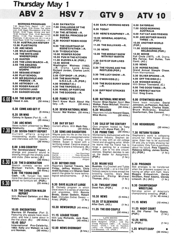 Classic TV Listings - Page 18 - TV History - Media Spy