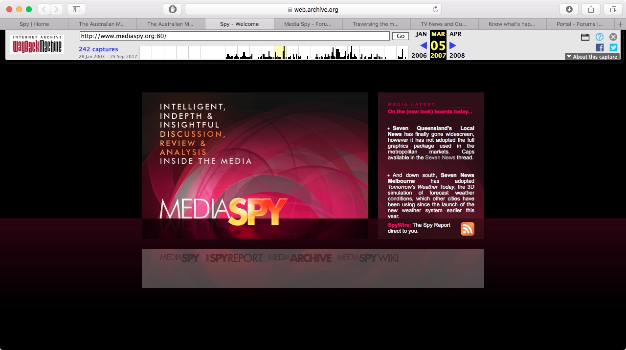 Media Spy: History and Memories - About Media Spy - Media Spy