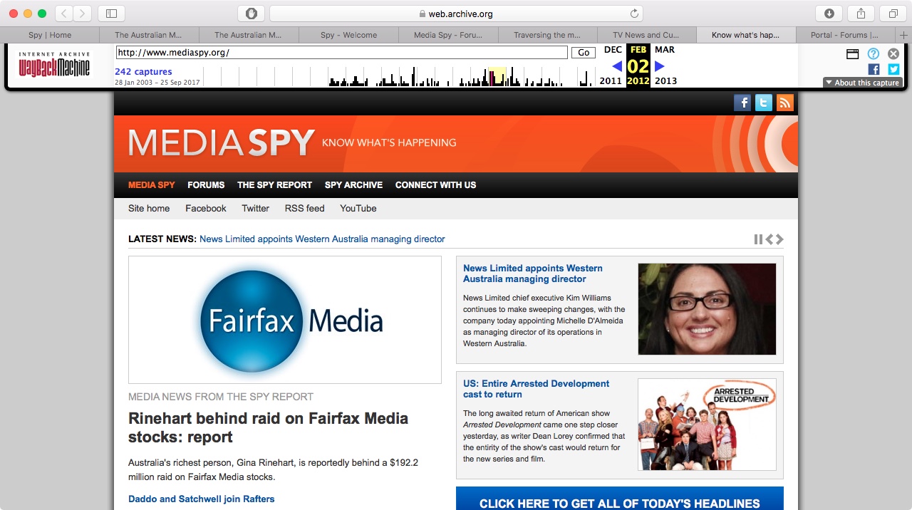 Media Spy: History and Memories - About Media Spy - Media Spy